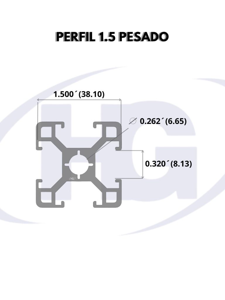 PERFIL ESTRUCTURAL 1.5 PESADO - HG Aluminio